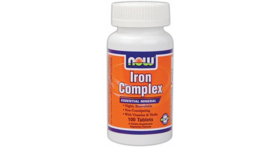 NOW Iron Complex (100 db tabletta) - Ásványi anyagok - Szájüregi ...